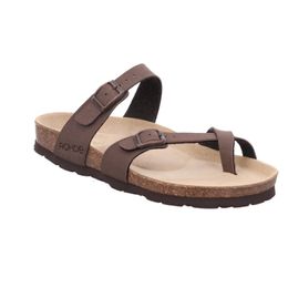 Rohde Damen Zehentrenner "SUNNYS N14", Gr. 40mokka, Lederimitat, unifarben, Schuhe, Pantolette, Sommerschuh, Urlaubsschuh mit vorgeformten Fu&szlig;bett