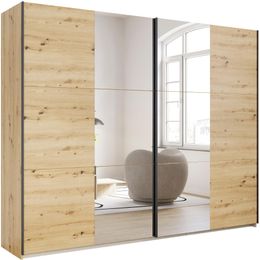 Schwebet&uuml;renschrank Rauch, B:261cm H:210cm T:59cm, braun, Holzwerkstoff, Schr&auml;nke, "Kleiderschrank Dreht&uuml;renschrank Schrank Garderobe KRONACH",