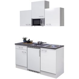 Pantryk&uuml;che Flex-Well, B:150cm T:60cm, wei&szlig;, Komplettk&uuml;chen-Sets, "Lucca", mit E-Ger&auml;ten, Gesamtbreite 150,5 cm