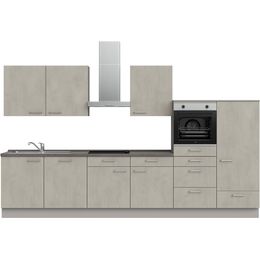 K&uuml;chenzeile Nobilia, B:360,3cm H:216,6cm T:60cm, grau, Komplettk&uuml;chen-Sets, ""Riva I", NEU: individuell anpassbar mit gratis Profi-Beratung",