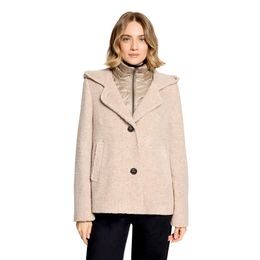 Gil Bret Damen Wolljacke "Damen mit Kapuze", beige, Gr. 36, Obermaterial: 60% Wolle, 22% Polyamid, 13% Polyester, 5% diverse Faserarten. Futter: 100%