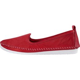 Andrea Conti Damen Slipper, Gr. 40, rot, Glattleder, Leder, Schuhe