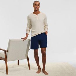 LANDS' END Pyjama-Shorts aus Baumwoll-Jersey f&uuml;r Herren, Herren, size: regular, Blau, Baumwolle, by Lands' End