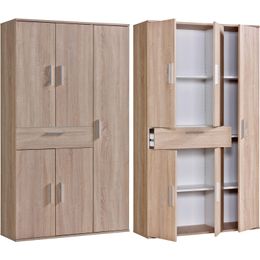 Mehrzweckschrank Procontour, B:96cm H:167cm T:34cm, braun, K&uuml;che, Schr&auml;nke, "Clara", H&ouml;he 167cm, mit variabel verstellbaren Einlegeb&ouml;den