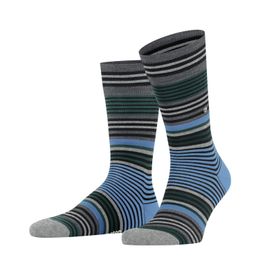 Burlington Damen Socken "Stripe", Gr. 46, schwarz, Obermaterial: 74% Schurwolle WV. 26% Polyamid PA., glatt, Socken