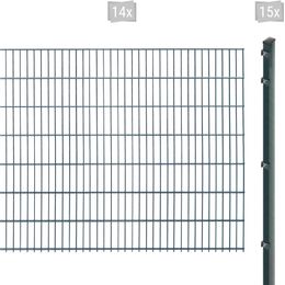 Arvotec Doppelstabmattenzaun "EXCLUSIVE 143 zum Einbetonieren", H/L: 143cm x 28m, Pfosten: 15 Stk., grau, Zaunelemente, Zaunh&ouml;he 143 cm, Zaunl&auml;nge 2