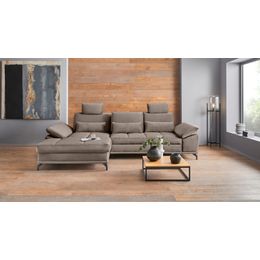 Ecksofa OTTO HOME, B:301cm H:89cm T:176cm, beige, 100% Polyester;Samtoptik (100% Polyester), Wohnzimmer, Sofas, "Costello L-Form, B: 301 cm mit