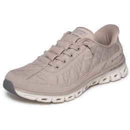 Skechers Damen Slip-On Sneaker "GLIDE-STEP", Gr. 41, beige, Synthetik, Textil, Schuhe, Freizeitschuh, Slipper mit No Tie Fit zum Schlupfen