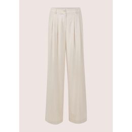Madeleine Mode MADELEINE Damen Stoffhose "Palazzohose Bundfaltenhose mit weitem Bein"perlwei&szlig;, melange, Modern, Gr. 21, Obermaterial: 73% Polyester PES. 24% Viskose