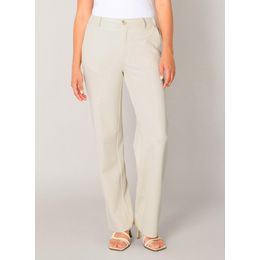 Base Level Damen Stoffhose "Yorin", beige, Gr. 48, unifarben, Web, Obermaterial: 82% Baumwolle, 14% Polyester, 4% Elasthan, Hosen, mit Stretch