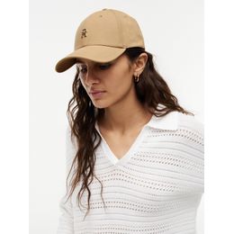 Tommy Hilfiger Damen Baseball Cap "ELEVATED CHIC CAP", beige, Web, Baumwolle, Caps, Mit festem Schirm