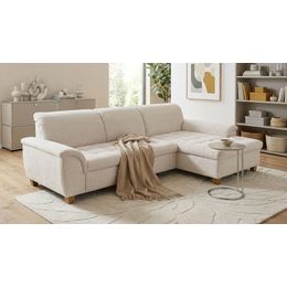 Ecksofa OTTO HOME, B:279cm H:81cm T:170cm, beige, 100% Polyester, Wohnzimmer, Sofas, "Egedal 279 x 170 cm, auch mit Schlaffunktion & Bettkasten,