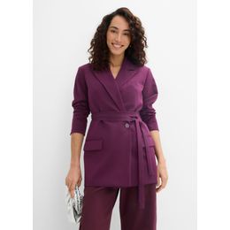 bonprix Blazer mit Bindeg&uuml;rtel, lila, Gr.44, Sch&ouml;ner Blazer mit Bindeg&uuml;rtel