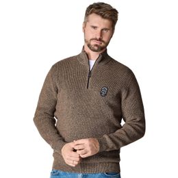 Casamoda Herren Troyer "Casamoda Stricktroyer uni", braun, Gr. XL, 62% Baumwolle, 28% Polyester, 10% Polyamid, Pullover