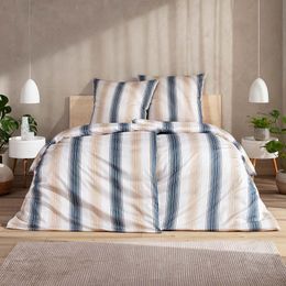 Bettw&auml;sche Estella, beige, Satin (Bio-Baumwolle), Obermaterial: 100% Baumwolle, Bettw&auml;sche, "Nuno", Gefertigt aus 100% Baumwolle.