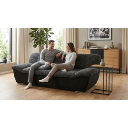 2-Sitzer OTTO HOME, B:211cm H:76cm T:96cm, grau, 90% Polyester, 10% Acryl, Sofas, "Salltum 211 cm breit, formsch&ouml;n, komfortabel", mit Ziern&auml;hen in