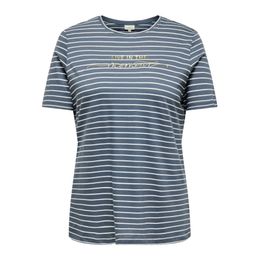 Only CARMAKOMA Damen T-Shirt "CARJOSHUA S/S O-NECK REG TEE JRS", blau, Gr. L, gestreift, Jersey, Obermaterial: 100% Baumwolle, Shirts, Baumwolle,