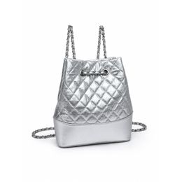 Damen Rucksack "Diamant", Collezione Alessandro, silber, Polyurethane, Rucks&auml;cke, aus lederfreiem Softmaterial