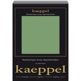 Spannbettlaken Kaeppel, L:200cm, gr&uuml;n, Jersey, Obermaterial: 100% Baumwolle, Bettlaken, "Single Jersey Mako Cotton", Bettlaken aus 100% Baumwolle