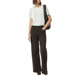 comma, COMMA Damen Shirtbluseecru, Gr. 36, unifarben, Web, Obermaterial: 95% Polyester, 5% Elasthan, Blusen, Sommer-Bluse mit gerafftem Kragen und Cut-out