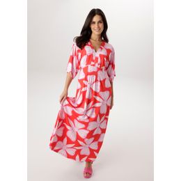 Damen Maxikleid, rot, Gr. 36, Aniston SELECTED, bedruckt, gebl&uuml;mt, gemustert, gestreift, Single Jersey, Obermaterial: 95% Viskose, 5% Elasthan,