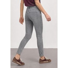Street One Damen Slim-fit-Jeanslight grau random washed, Gr. 27, unifarben, Jeans, 63% Baumwolle, 25% Polyester, 10% Viskose, 2% Elasthan, Jeans,