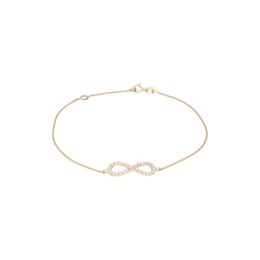 Luigi Merano Damen Armband "Mittelteil Infinity mit Zirkonia, Gold 375", 19,5cm, Gelbgold 375, gold, Gelbgold 375, Armb&auml;nder