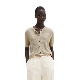 Marc O'Polo MARC O'POLO Damen Cardiganlinen beige, Gr. S, Strick, Obermaterial: 52% Leinen, 48% Baumwolle, Strickjacken, loose aus Leinen-Baumwolle-Mix