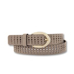 Bernd G&ouml;tz BERND G&Ouml;TZ Damen Lederg&uuml;rtel "Lederg&uuml;rtel mit raffinierter Lochung f&uuml;r topmodische Styles", beige, Gr. 80, Rindsleder, G&uuml;rtel