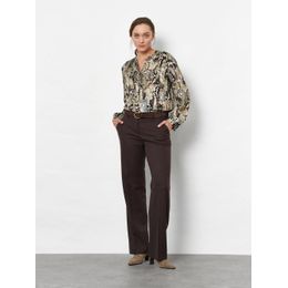 Toni Damen Stoffhose "Jenny Wide Leg", braun, Gr. 24, unifarben, Web, Obermaterial: 64% Polyester, 32% Viskose, 4% Elasthan, Hosen, mit B&uuml;gelfalten