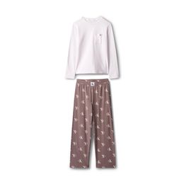 M&auml;dchen Schlafanzug "KNIT PJ SET", Calvin Klein Underwear, Gr. 164, braun, Jersey, Obermaterial: 95% Baumwolle, 5% Elasthan, unifarben, Basic,
