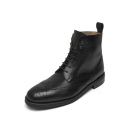 Henry Stevens Herren Schn&uuml;rboots "Winston FBDB2", Gr. 46, schwarz, Boxcalf, Schuhe