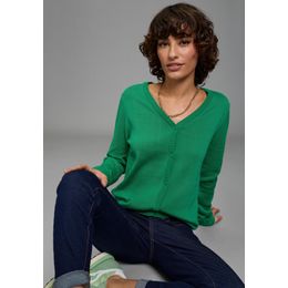 Flashlights Damen Strickjacke, gr&uuml;n, Basic, Gr. 32, unifarben, Feinstrick, Obermaterial: 50% Baumwolle, 50% Polyacryl, Strickjacken, leichter
