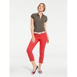 Heine Damen Hemdbluse, gr&uuml;n, Gr. 46, unifarben, 80% Viskose, 20% Baumwolle, Blusen