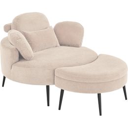 Loveseat OTTO HOME, B:110cm H:84cm T:110cm, beige, 95%Polyester, 5%Polyamide, Sessel, "Riko Sessel, B: 110 cm, Sitzh&ouml;he: 44 cm", XXL- Sessel, mit