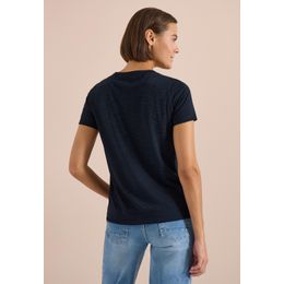 Cecil Damen T-Shirtuniversal blau, Gr. XS, bedruckt, Stoff, 65% Polyester, 35% Viskose, Shirts, mit Rundhalsausschnitt