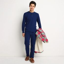 LANDS' END Jersey-Pyjamahose f&uuml;r Herren, Herren, size: regular, Blau, Baumwolle, by Lands' End