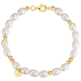 Glanzst&uuml;cke M&uuml;nchen Damen Perlenarmband "GSM1984", 17, Silber 925 (Sterlingsilber), rosa, GLANZST&Uuml;CKE M&Uuml;NCHEN, Silber 925 (Sterlingsilber), Armb&auml;nder, mit