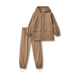 Wheat Jungen Trainingsanzug "Wheat Rainwear Ola Set"hazel, Gr. 104, unifarben, 55% Polyester, 45% Polyurethan, Sportanz&uuml;ge