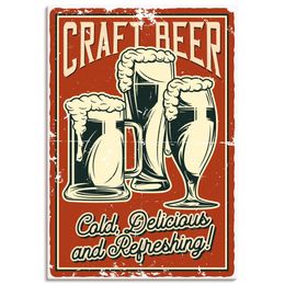 Wandbild Artland, B:70cm H:100cm, rot, Wohnzimmer, Bilder, "Craft Beer", als Alubild, Leinwandbild, Poster, Wandaufkleber in verschied. Gr&ouml;&szlig;en
