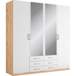 Kleiderschrank Priess, B:185cm H:193cm T:56cm, wei&szlig;, Holzwerkstoff, Schlafzimmer, Schr&auml;nke, "Amsterdam, viel Stauraum durch viele Schubk&auml;sten", mit