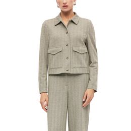 Damen Jackenblazer, beige, Gr. 34, s.Oliver BLACK LABEL, Fischgratmuster, Web, Obermaterial: 70% Polyester, 25% Viskose, 5% Elasthan. Futter: 100%