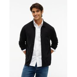 Tommy Hilfiger Herren Strickjacke "ESSENTIAL COTTON"schwarz, Gr. S, Strick, Obermaterial: 100% Baumwolle, Strickjacken, Relaxed Fit Strick-Overshirt