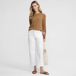 LANDS' END Farbige Culotte-Jeans High Waist, Damen, size: regular, Wei&szlig;, Elasthan/Viskose/Baumwoll-Mischung, by Lands' End