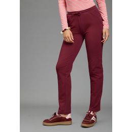 Flashlights Damen Sweathose, rot, Basic, Gr. 40, unifarben, Sweatware, Obermaterial: 95% Baumwolle, 5% Elasthan, Hosen, Mit Geradem Bein