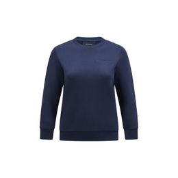 Damen Sweatshirt "W Original Small Logo Crew", blau, Gr. XS, Peak Performance, unifarben, 78% Baumwolle, 22% Polyester, Sweatshirts, mit sportivem