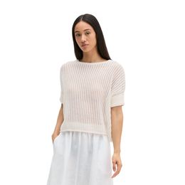 Marc O'Polo MARC O'POLO Damen Strickpullover "aus Organic Cotton-Leinen-Mix", beige, Gr. XL, unifarben, Obermaterial: 90% Baumwolle, 10% Leinen, Pullover