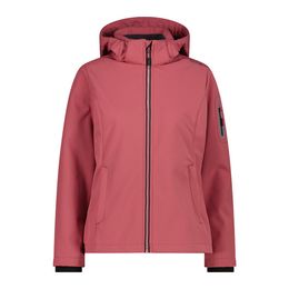 CMP Damen Softshelljacke "WOMAN JACKET DET HOOD"peony, Gr. 36, Obermaterial: 96% Polyester, 4% Elasthan. Futter: 100% Polyester, Jacken, mit Kapuze,