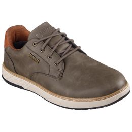 Skechers Herren Schn&uuml;rschuh "GARLAN", Gr. 45, gr&uuml;n, Lederimitat, Schuhe, Trekking Schuh, Sneaker, Freizeitschuh mit Kontrastn&auml;hten