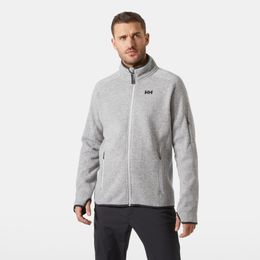 Helly Hansen Herren Strickfleecejacke "VARDE FLEECE JACKET 2.0", grau, Gr. L, kontrastfarbene Details, meliert, Strick, Obermaterial: 100% Polyester.